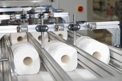 China 25bags/Min Paper Processing Equipment , 12rolls Toilet Roll Making Machine for sale