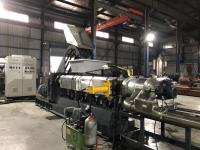 China 160kw AC Single Screw Extrusion Machine For HDPE 500-700kg hr PLC Control Water Ring Pelletizer for sale
