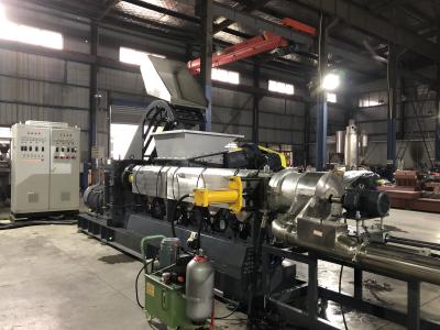 China 160kw AC Single Screw Extrusion Machine For HDPE 500-700kg hr PLC Control Water Ring Pelletizer for sale