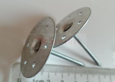 China 50mm Round Perforated Base Insulation Anchor Pins With Self Locking Washers for sale