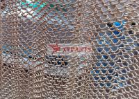 China 6x6mm Aperture Aluminum Metal Mesh Shower Curtain By Metal Coil Drapery for sale