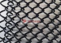 China Black Color Architectural Metal Coil Mesh Curtain For Interior Decoration for sale