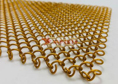 China 8x8 Mm Aperture Metal Ring Mesh Curtains For Space Divider And Flexible Partition for sale