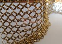 China Brass Color Metal Ring Mesh Curtain For Interior Decoration for sale