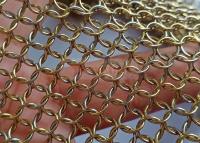 China Brass Color Metal Ring Mesh Curtain For Interior Decoration for sale