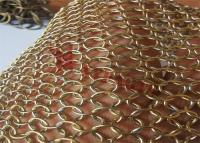 China Brass Ring Mesh Curtain For Halls Space Divider 1.5 x 15 mm for sale