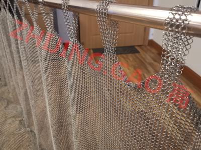 China Height 2.30 M Width 1.50 M Ring Size 7mm Silver Color Tab Top Ring Mesh Curtain for sale