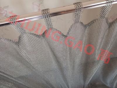 China Pvd Finished Stainless Steel Height 2.3 M Width 2.35 M Smart Architect Ring Mesh Curtain for sale