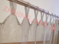 China Height 3m Width 8m Titanium Plating Silver Chain Mail Ring Mesh Closure Curtain for sale
