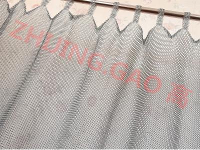 China 2 M L 1.5 M H Stainless Steel Chainmail Rings Tab Top Wire Mesh Curtains for sale