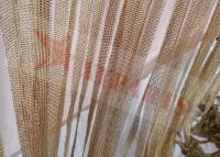 China Gold Color Metal Fringe Curtain 0.53x3.81mm Chain Mail Wire Mesh For Space Decoration for sale