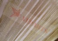 China Gold Color Metal Fringe Curtain 0.53x3.81mm Chain Mail Wire Mesh For Space Decoration for sale