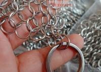 China customization logo 316 Stainless Steel Chain Mail Pot Scrubber 4inch-9inch for sale