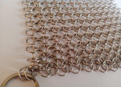 China Customizable 7x7inch Chain Mail Cast Iron Cleaner Rust Resistance for sale