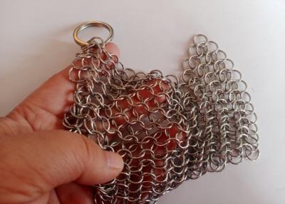 China High Grade Metal Chain Mail Pot Scrubber 4×4inch Anticorrosive for sale