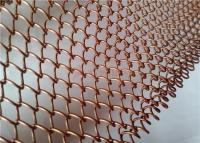China Aluminium Alloy Wire Mesh Coil Drapery Copper Color Used As Space Divider Curtains for sale