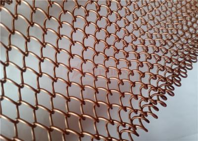 China Aluminium Alloy Wire Mesh Coil Drapery Copper Color Used As Space Divider Curtains for sale