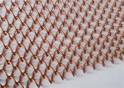 China Aluminium Alloy Coil Mesh Drapery Copper Color Used As Space Divider Curtains for sale