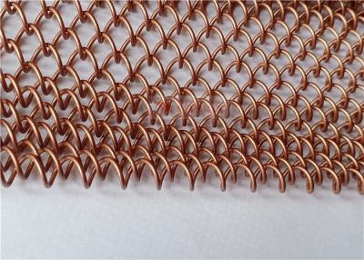 China Aluminium Chain Link Metal Mesh Curtain Copper Color For Hotel Decoration for sale