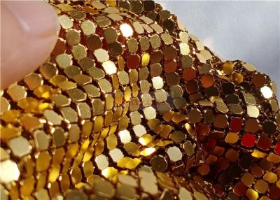 China Sparkly 3x3mm Metal Flake Fabric In Gold Used As Partitions For Hotels, Cafes, Clubs Etc. for sale
