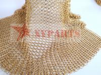 China Architectural Gold Metal Ring Mesh For Hotel Curtain for sale