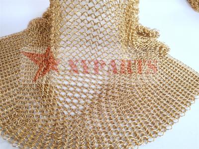China Architectural Gold Metal Ring Mesh For Hotel Curtain for sale
