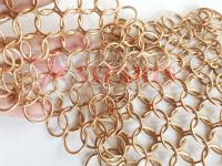 China 20MM Decorative Metal Ring Mesh Curtain PVD Rose Gold Color for sale