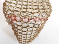 China 20MM Decorative Metal Ring Mesh Curtain PVD Rose Gold Color for sale
