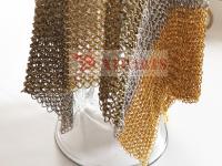 China Light Partitioning Copper Metal Ring Mesh 8 Mm for sale