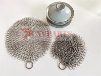 China SUS316 Rings Chainmail Cast Iron Pan Scrubber Food Grade for sale