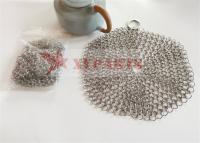 China 8x6 Inch Pot Pan SS 316 Square Round Kitchen Chain Mail Scrubber for sale