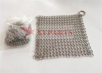 China 8x6 Inch Pot Pan SS 316 Square Round Kitchen Chain Mail Scrubber for sale