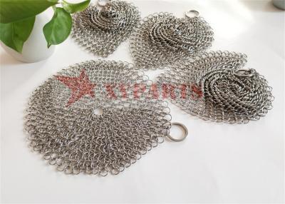 China Food Grade Stainless Steel Chain Mail Scrubber Pot Dishes Pan Cleaner For Cookware for sale