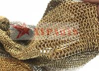 China Hotel Decor Chain Mail Ring Metal Mesh Curtain With PVD Colors for sale