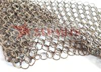 China Electroplating Bronze Color Metal Ring Mesh For Background Decoration for sale