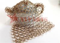 China Electroplating Bronze Color Metal Ring Mesh For Background Decoration for sale