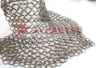 China Chain Mail Weave Partition Curtain Wall In PVD Color Finished for sale