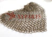 China PVD Finished Copper Weld Ring Mesh Facade for sale