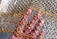 China Gold Sequin S Hook Ring Mesh Curtain For Staircases Isolation Screen for sale