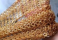 China Gold Sequin S Hook Ring Mesh Curtain For Staircases Isolation Screen for sale