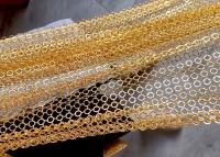 China Gold Sequin S Hook Ring Mesh Curtain For Staircases Isolation Screen for sale