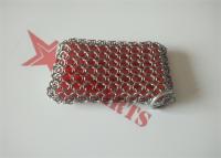 China Stainless Steel Silicone Chainmail Scrubbing Pad For Cast Iron Skillets Cleaning for sale