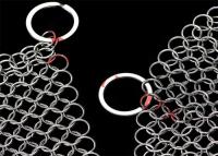 China Stainless Steel Square Shape Chain Mail Cast Iron Scrubber for sale