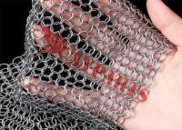 China Stainless Steel Square Shape Chain Mail Cast Iron Scrubber for sale