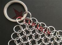 China 15x15cm Stainless Steel Ring Mesh Scrubber Square Shape For Kitchen Cleaning for sale