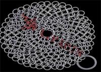 China Food Grade Round Square Cast Iron Cleaner Made Of Chainmail Ring Mesh for sale