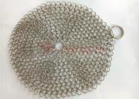 China Round Shape Stainless Steel Ring Mesh Chain Mail Scrubber For Kitchen Cleaning for sale