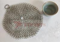 China 316 Stainless Steel Food Grade Kitchen Chainmail Scrubber For Cast Iron Cleaner for sale