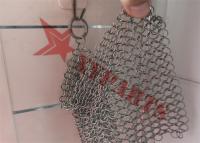 China Food Grade Chain Mail Cast Iron Skillet Cleaner Woven With 1.2mmx10mm Rings for sale