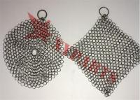 China Food Grade Chain Mail Cast Iron Skillet Cleaner Woven With 1.2mmx10mm Rings for sale